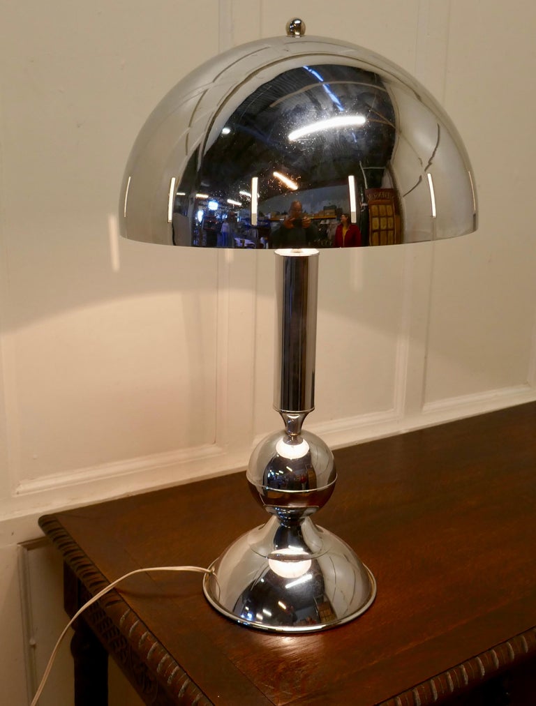 Large French Chrome Retro Style Table Lamp For Sale at 1stDibs