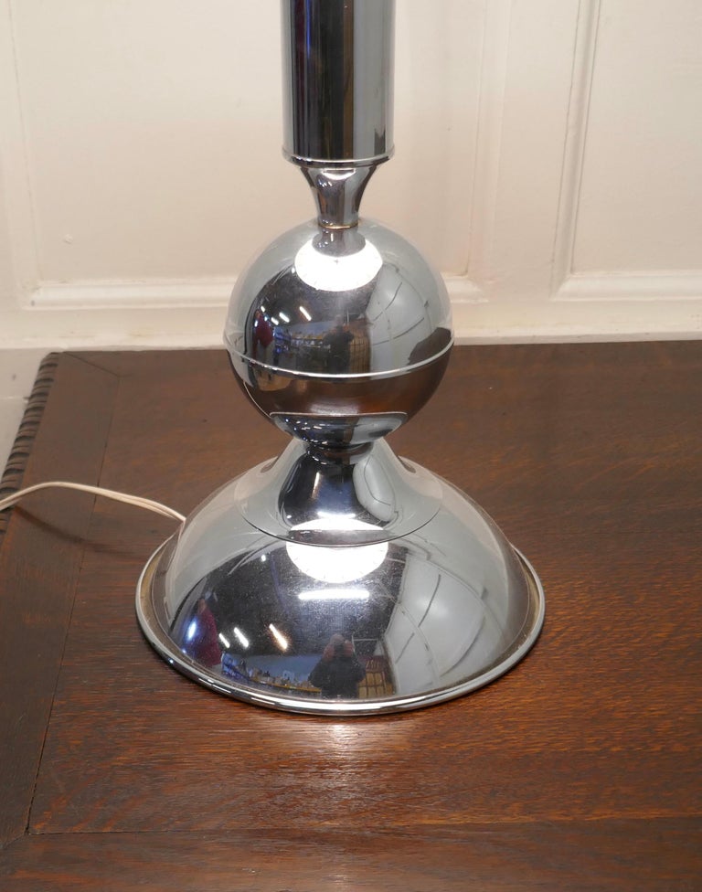 Large French Chrome Retro Style Table Lamp For Sale at 1stDibs