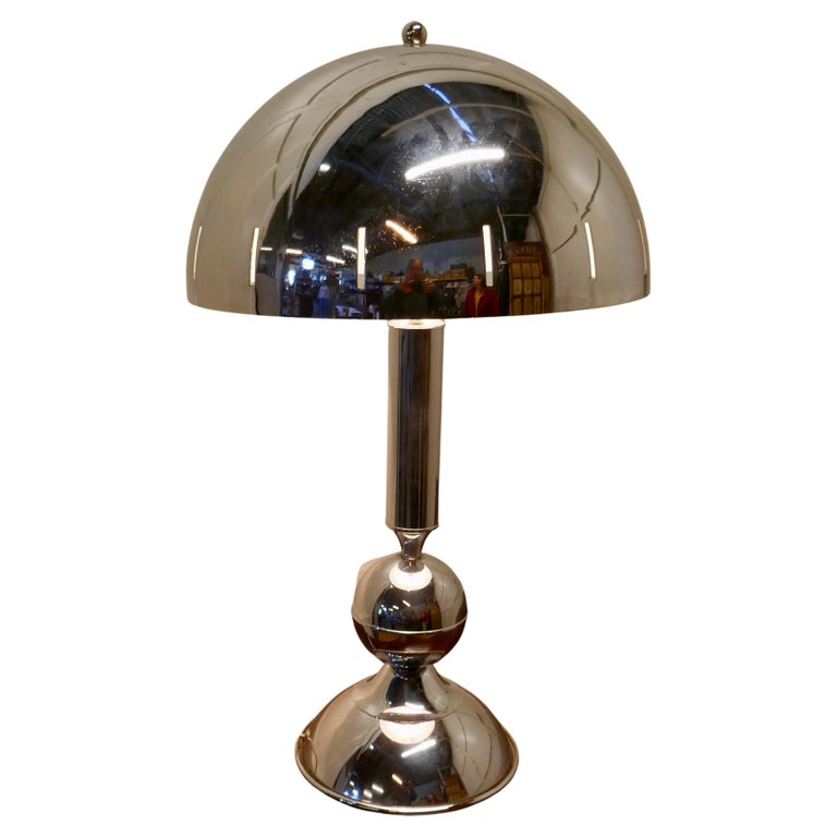 Large French Chrome Retro Style Table Lamp For Sale at 1stDibs