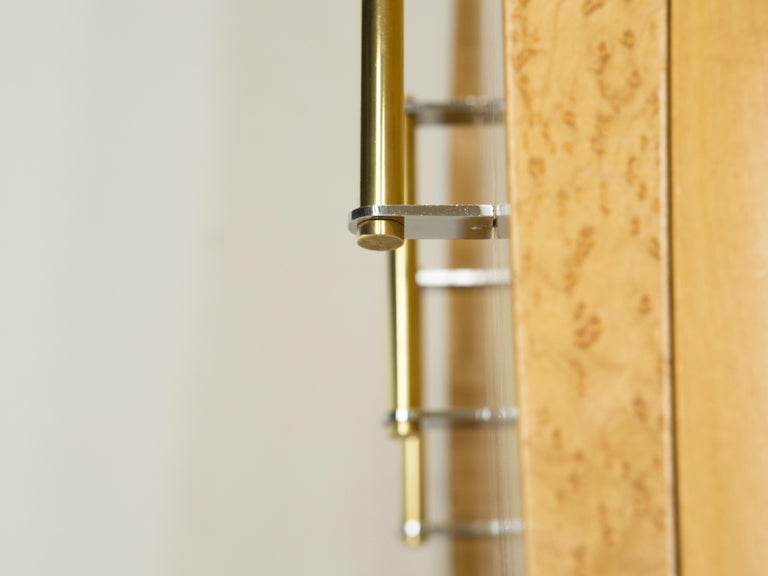 Large French Commode Sycamore with Brass Handles, 1950s For Sale at 1stDibs