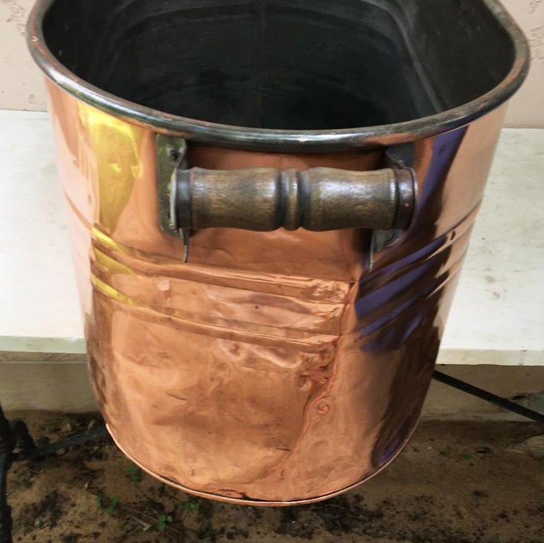 Large French Copper Beverage Cooler or Log Carrier, circa 1930 at 1stdibs