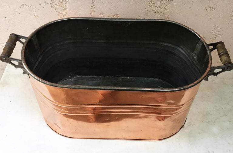 Large French Copper Beverage Cooler or Log Carrier, circa 1930 at 1stdibs