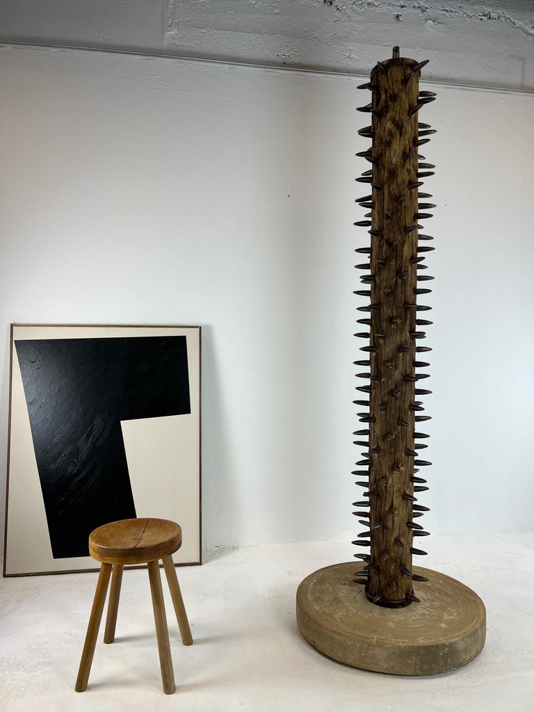 Large French Decorative TOTEM from the 19th Century For Sale at 1stDibs