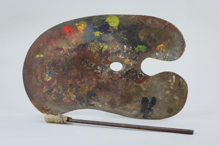 Large French Early 20th Century Signwriters Artist Palette at 1stDibs