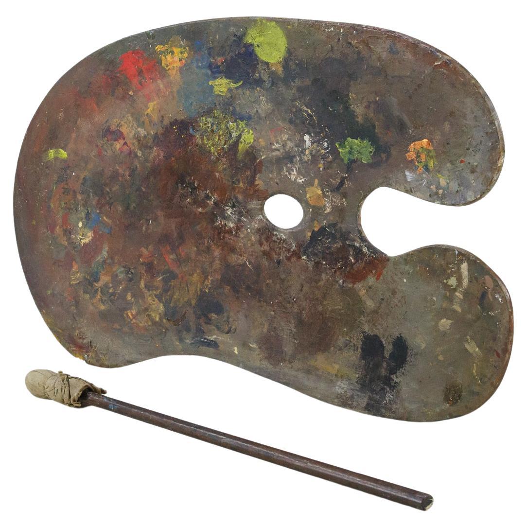 Large French Early 20th Century Signwriters Artist Palette at 1stDibs