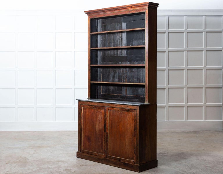 Large French Empire Mahogany and Marble Bookcase Cabinet For Sale at ...