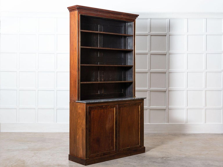 Large French Empire Mahogany and Marble Bookcase Cabinet For Sale at ...