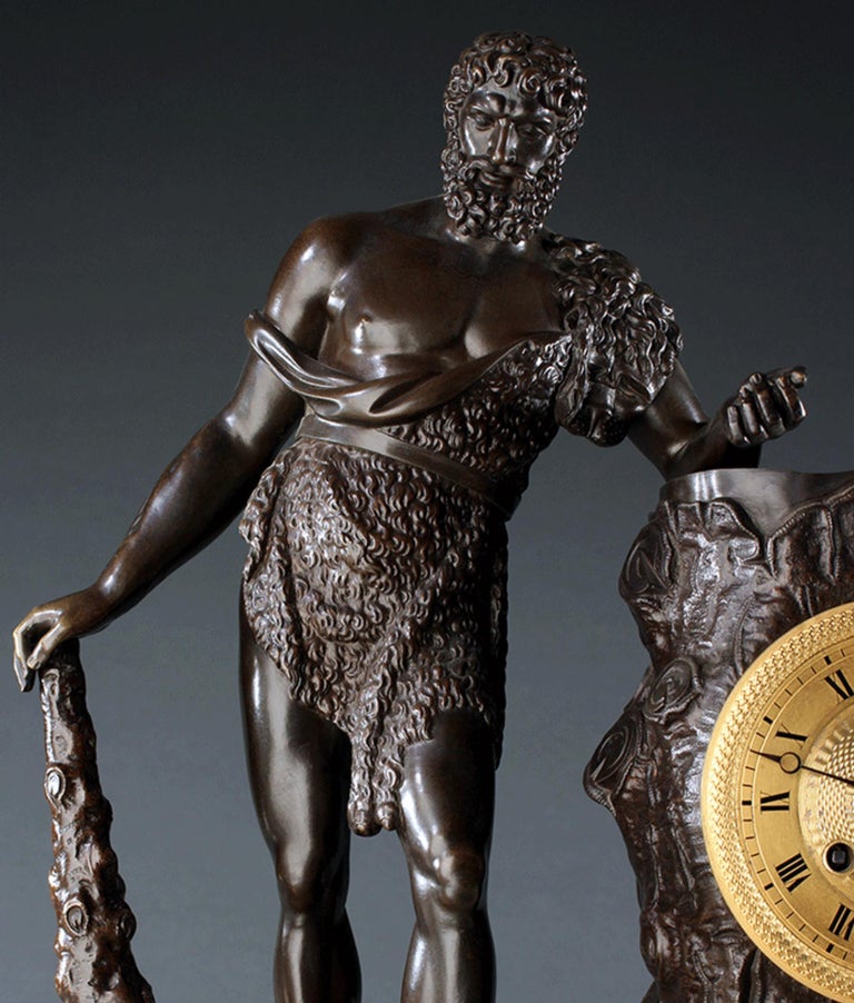 Large French Empire Ormolu Hercules and the Apple of Hesperides Clock ...
