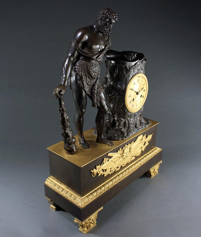 Large French Empire Ormolu Hercules and the Apple of Hesperides Clock ...