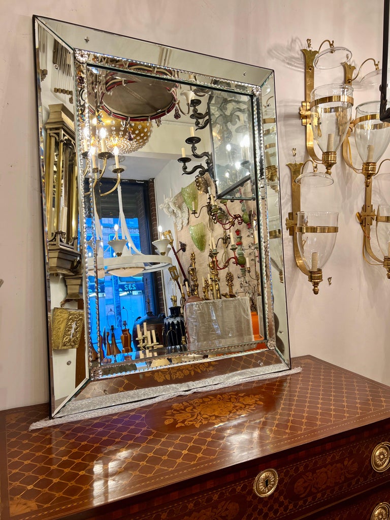Large French Etched Mirror For Sale at 1stDibs