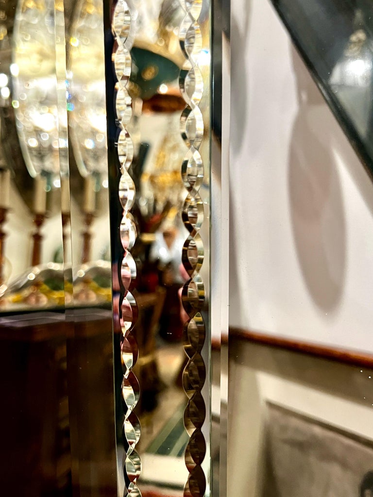 Large French Etched Mirror For Sale at 1stDibs