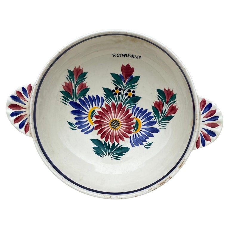 Large French Faience Bowl Henriot Quimper, circa 1930 For Sale at 1stDibs