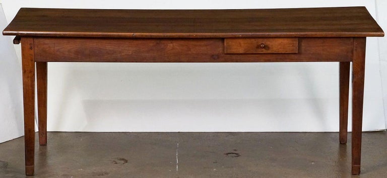 Large French Farm Table of Cherry with Drawer and Pull-Out Bread Board ...