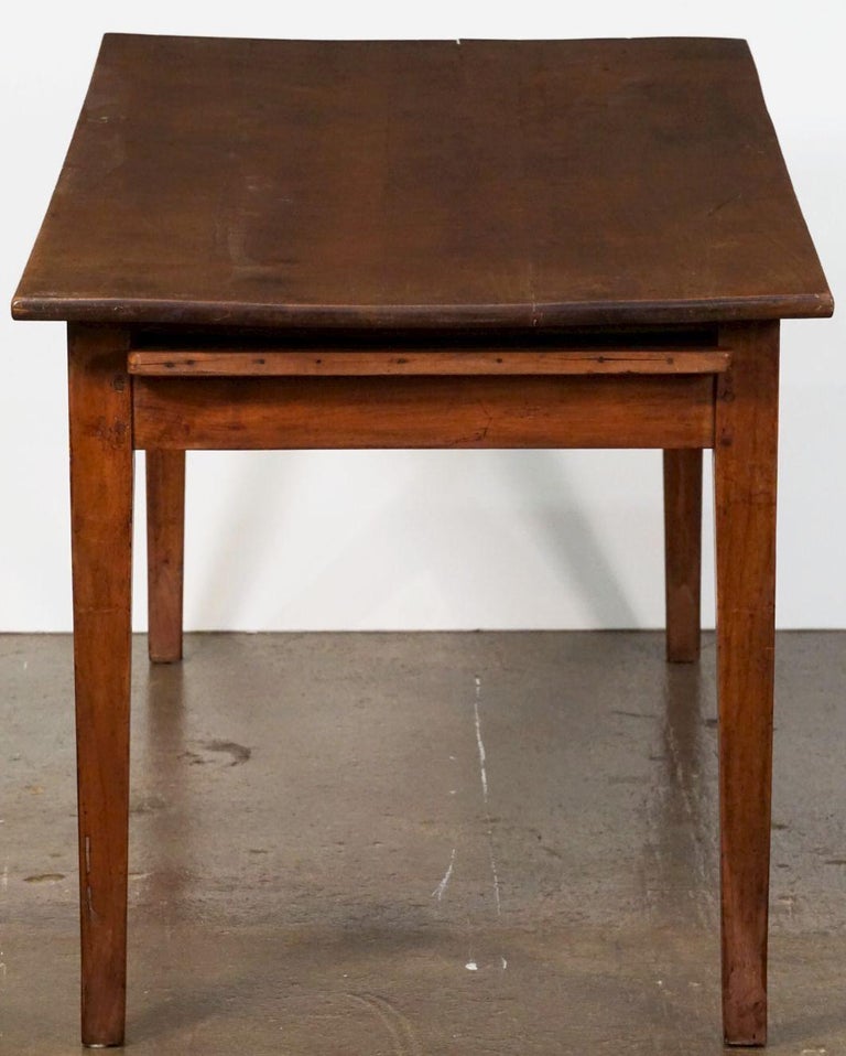 Large French Farm Table of Cherry with Drawer and Pull-Out Bread Board ...