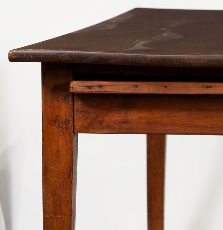 Large French Farm Table of Cherry with Drawer and Pull-Out Bread Board ...