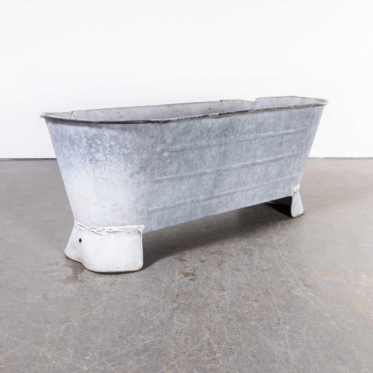 Large French Galvanised Long Bath – Planter For Sale at 1stDibs