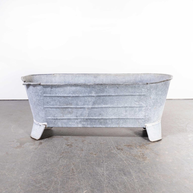 Large French Galvanised Long Bath – Planter For Sale at 1stDibs