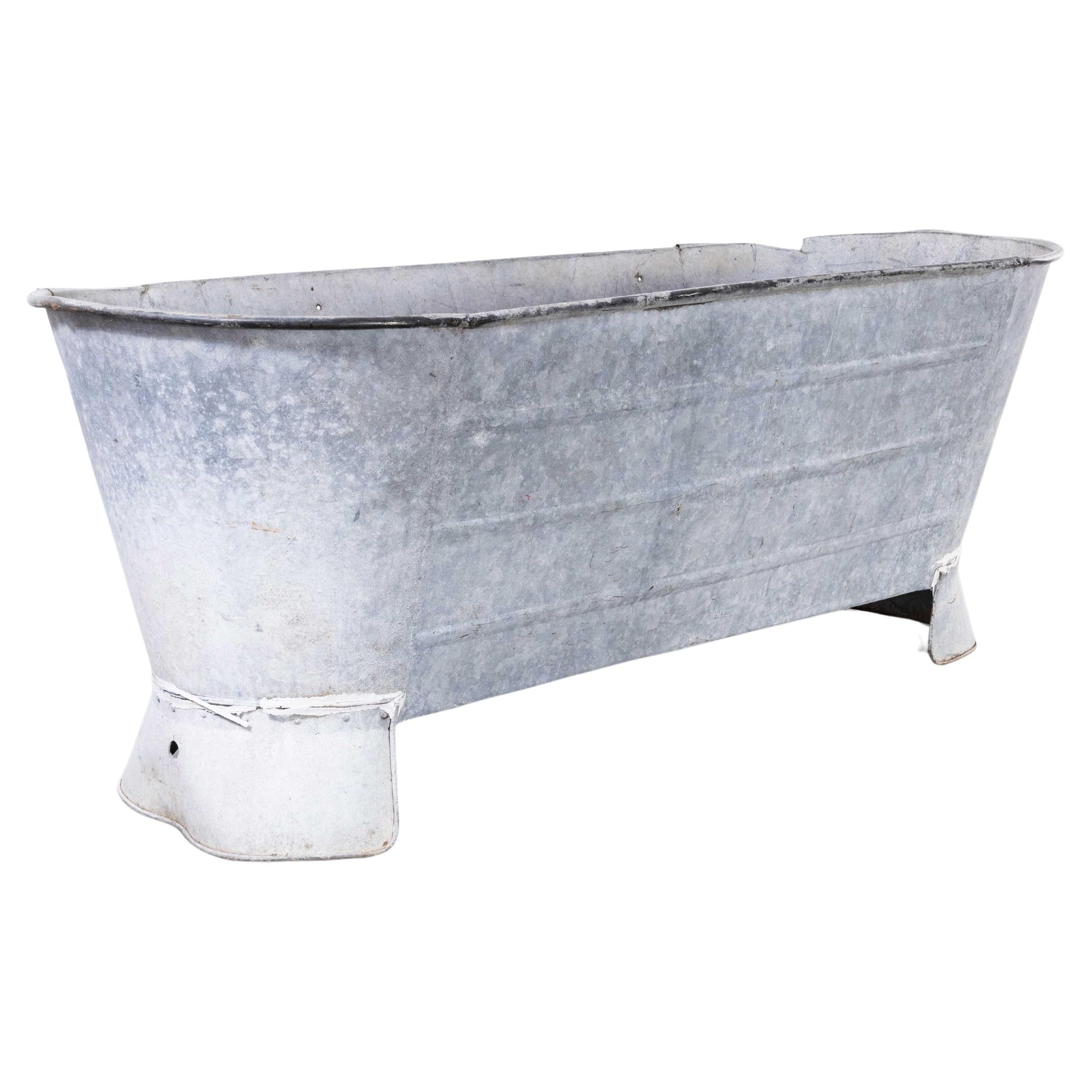Large French Galvanised Wash Tub, Planter For Sale at 1stDibs