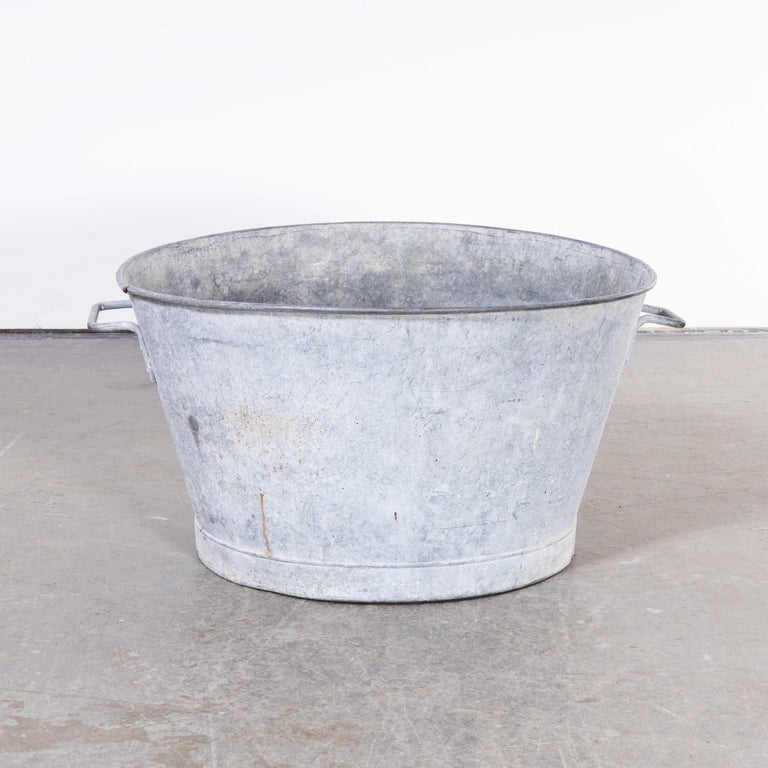 Large French Galvanised Wash Tub, Planter For Sale at 1stDibs