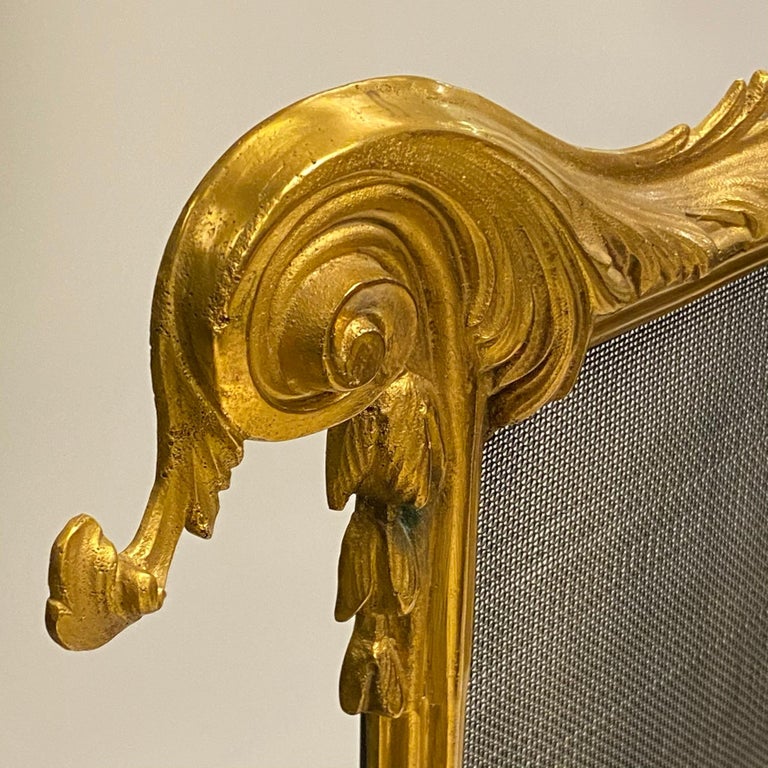 Large French Gilt Bronze Firescreen in the Louis XVI Style For Sale at ...