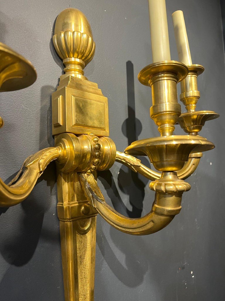 Large French Gilt Bronze Sconces For Sale at 1stDibs