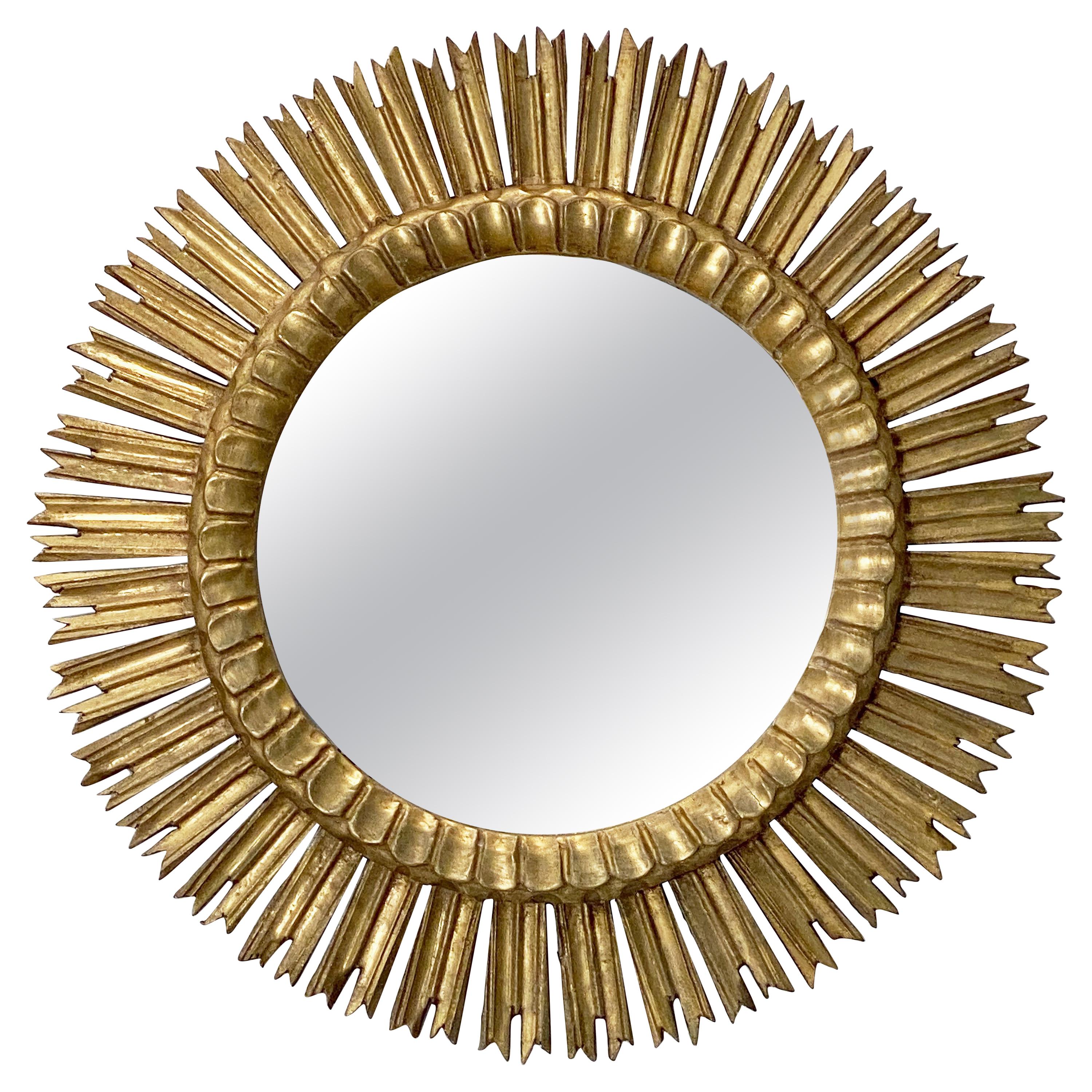 Sensational Large Brutalist Starburst Mirror For Sale at 1stDibs