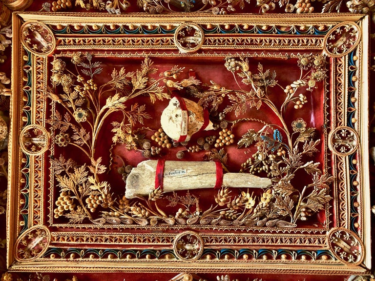 Large French Empire Reliquary with Relics of 18 Saints and Paperolles ...