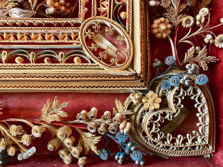 Large French Empire Reliquary with Relics of 18 Saints and Paperolles ...