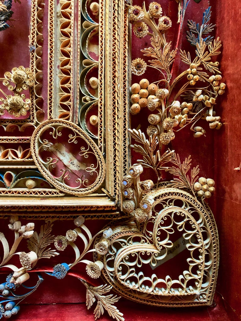 Large French Empire Reliquary with Relics of 18 Saints and Paperolles ...