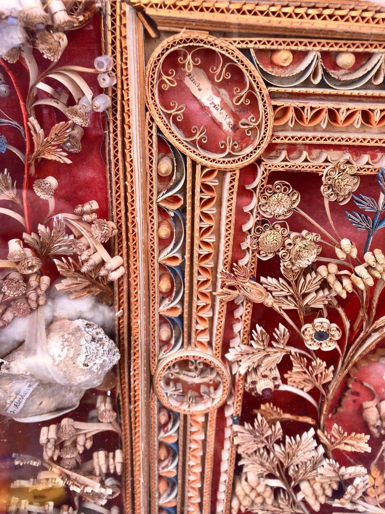 Large French Empire Reliquary with Relics of 18 Saints and Paperolles ...