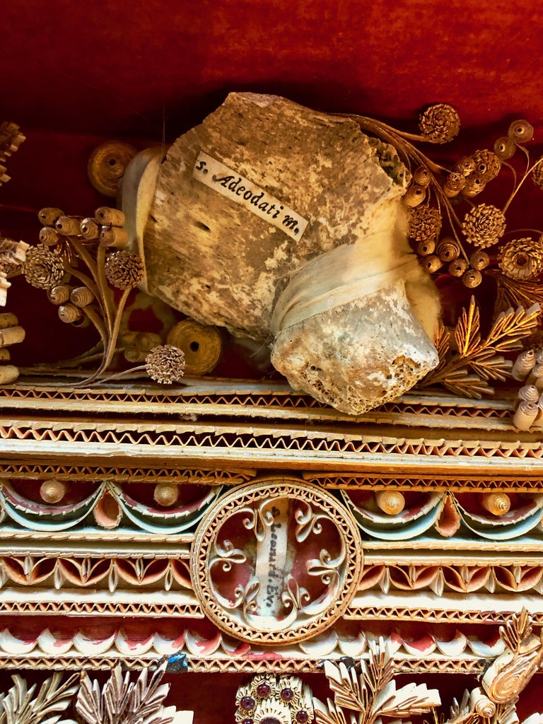 Large French Empire Reliquary with Relics of 18 Saints and Paperolles ...