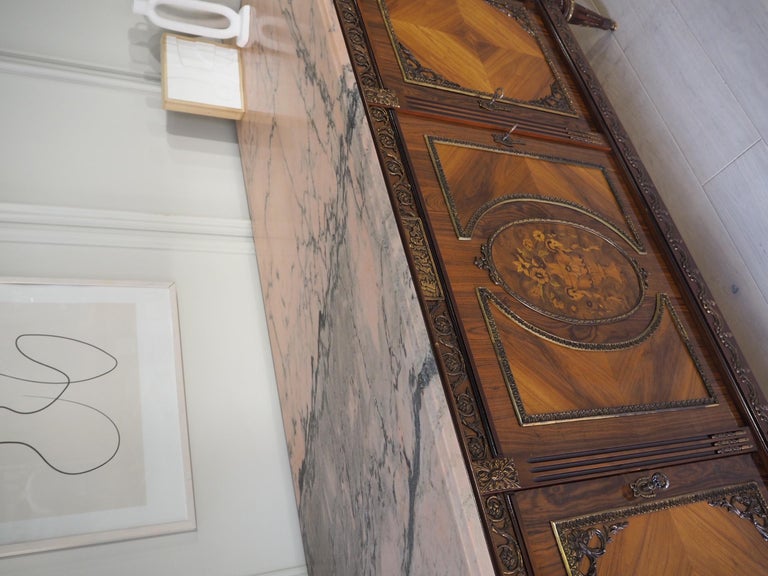 Large French Louis XVI Style Jp Ehalt Mahogany Sideboard Buffet Marble ...