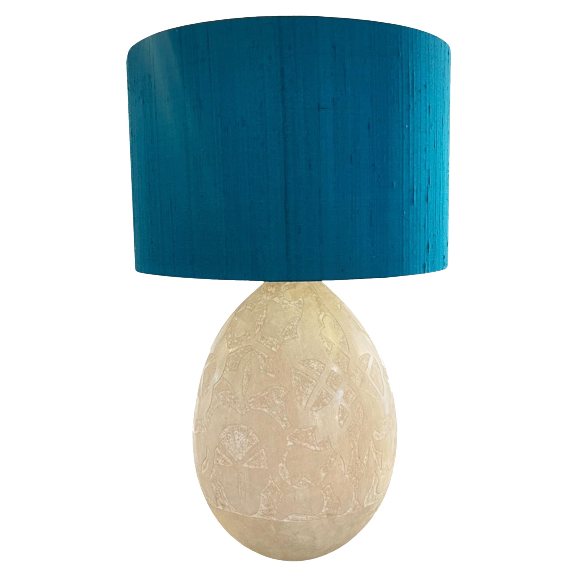 Roger Capron - Vintage Oval Cream Glazed Lamp (w/o Shade) For Sale at ...