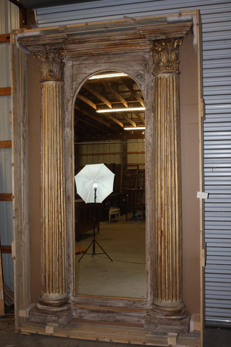 Large French Mirror with Flanked by Corinthian Columns For Sale at 1stDibs