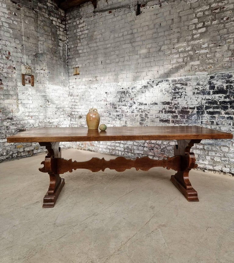 Large French Oak Monastery Table For Sale at 1stDibs