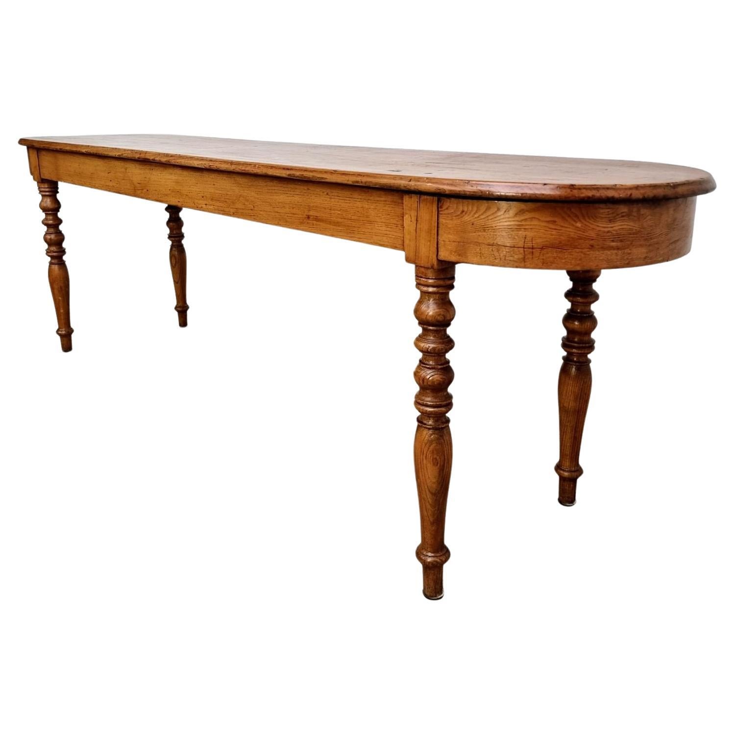 Large French Oval Table in Solid Oak at 1stDibs