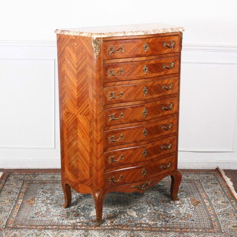 Large French Parquetry Semainier For Sale at 1stDibs