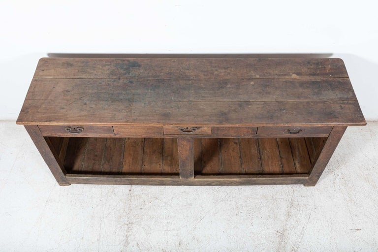 Large French Provincial 19thC Oak and Elm Shop Counter For Sale at 1stDibs
