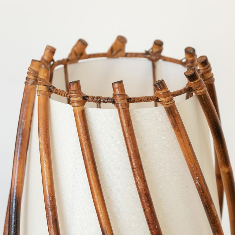 Large French Rattan Table Lamp at 1stDibs