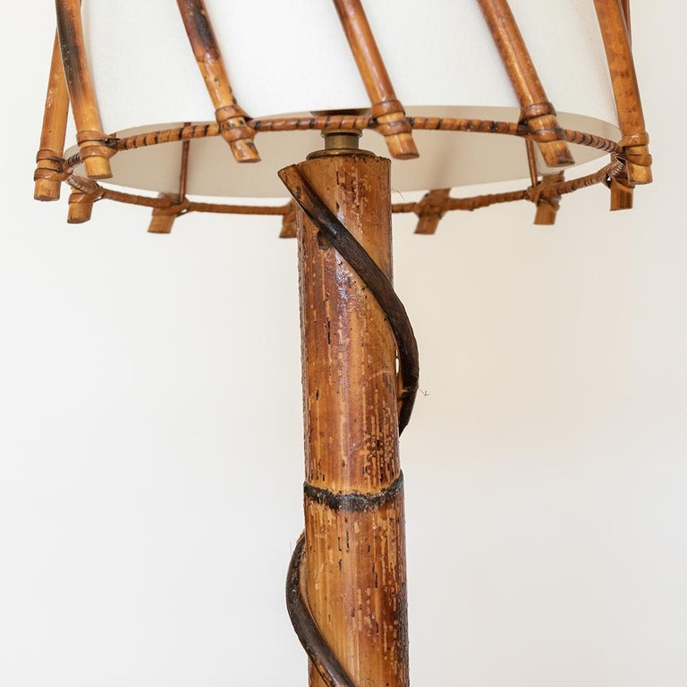 Large French Rattan Table Lamp at 1stDibs