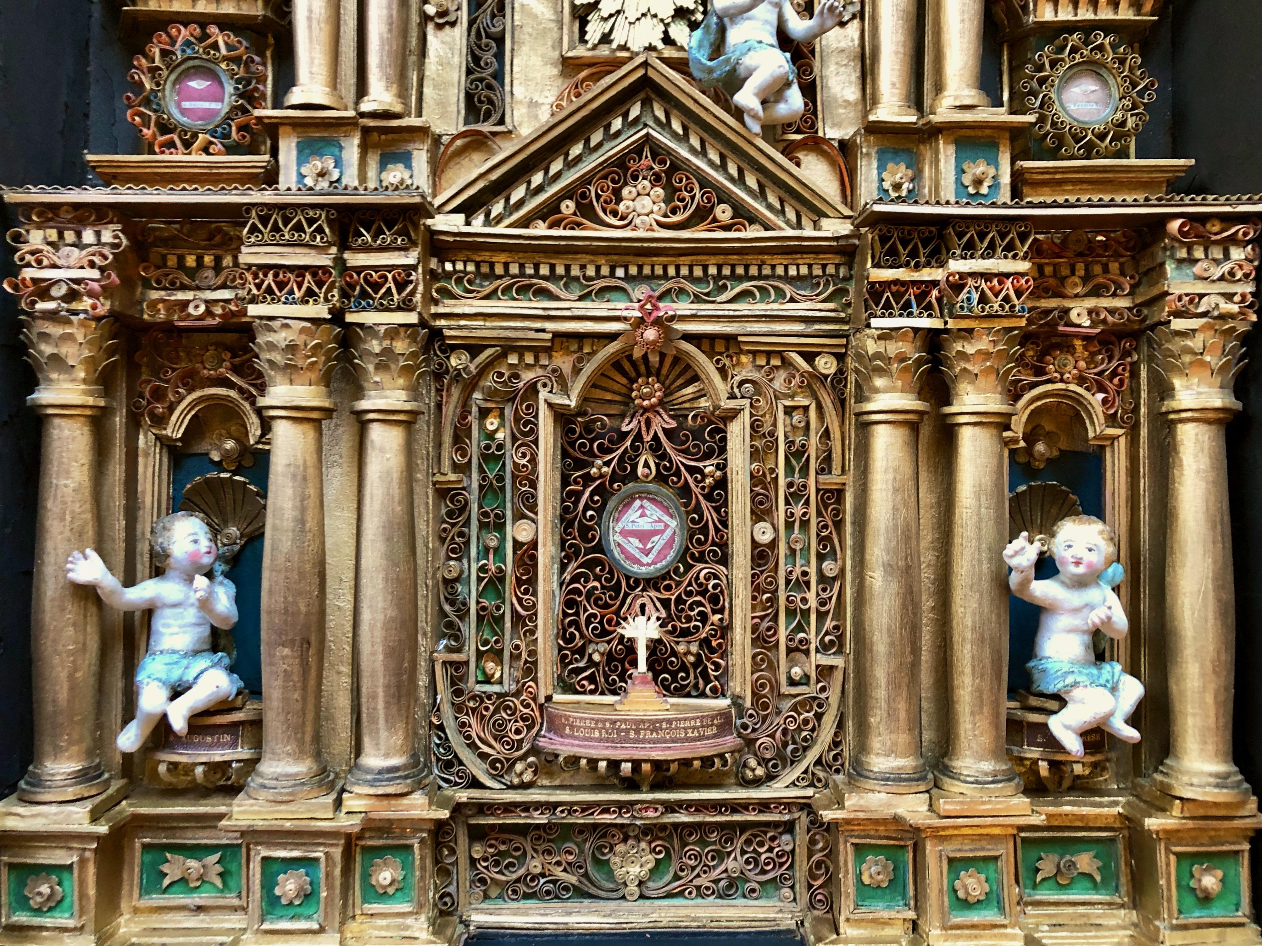 Large French Reliquary with Relics of Saints and Paperolles, 1800s For ...