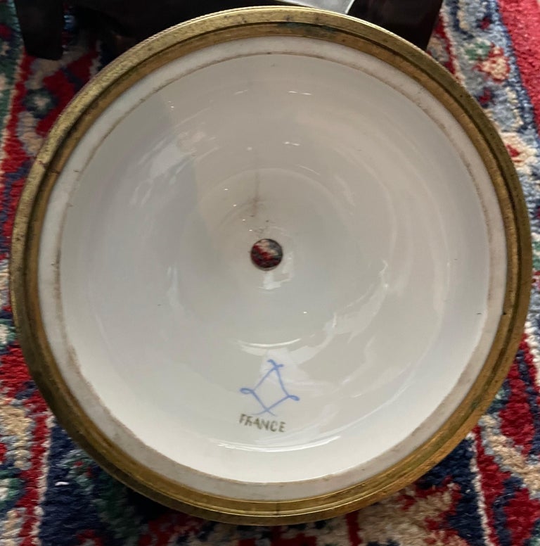 Large French Sevres Bronze Mounted Hand Painted Porcelain Lidded Urn ...
