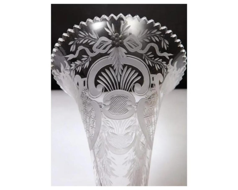 Large French Silvered Bronze and Cut Crystal Allegorical Three-Tier ...