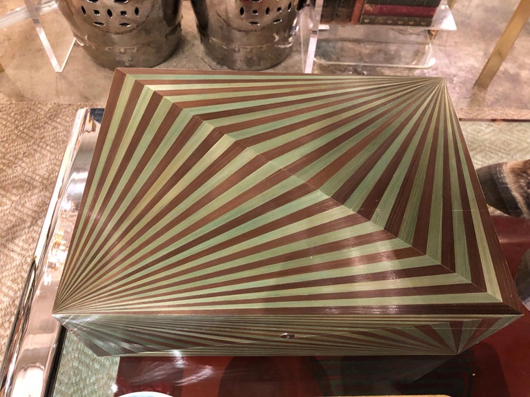 Large French Straw Work Veneer Box by Elie Bleu/ Paris at 1stDibs ...