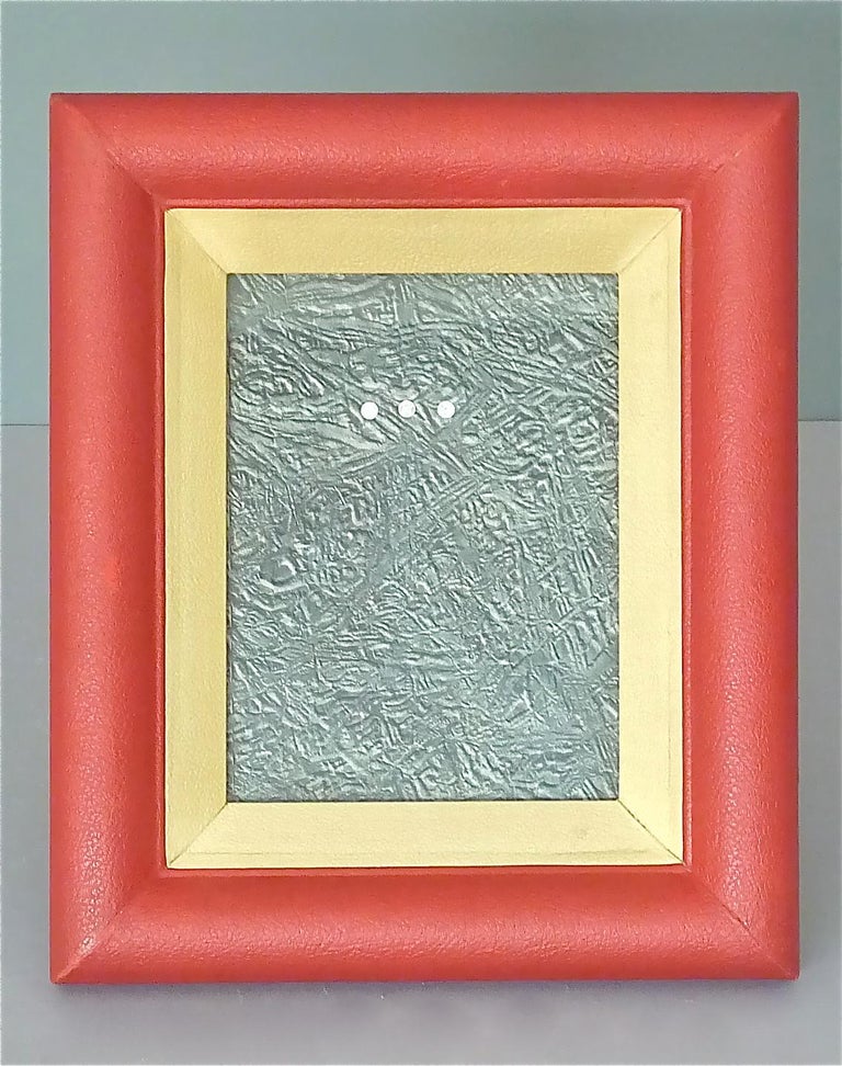 Large French Table Wall Picture Frame Red Faux Leather Art Deco 1940s ...