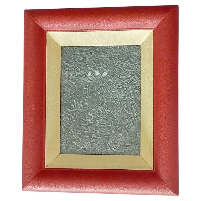 Large French Table Wall Picture Frame Red Faux Leather Art Deco 1940s ...
