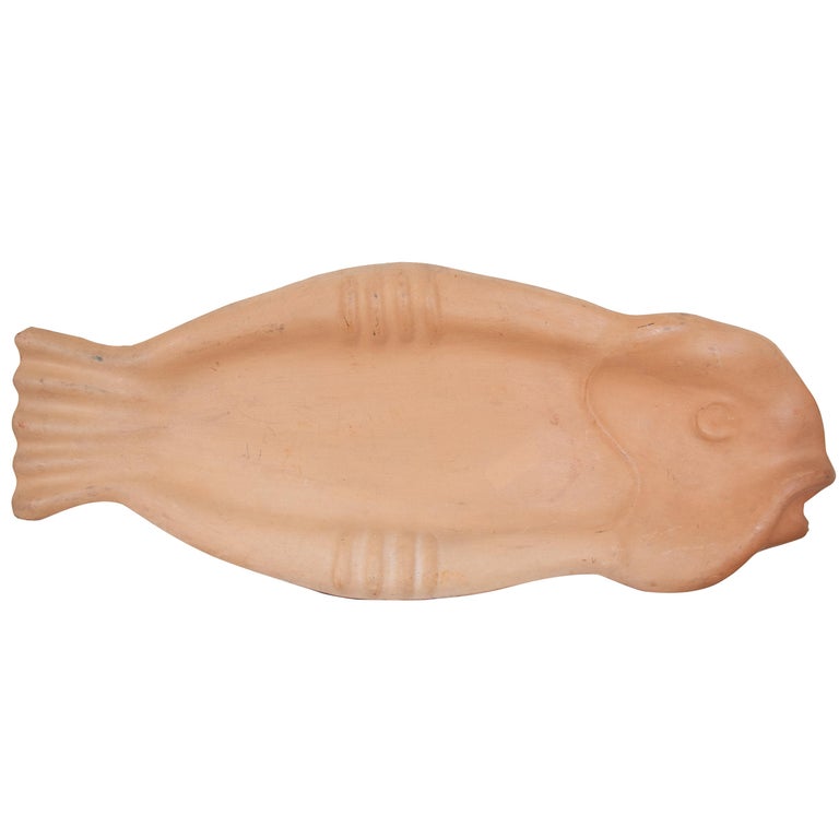 Large French Terracotta Fish Platter at 1stDibs