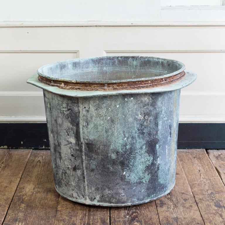 Large French Verdigris Copper Vat at 1stDibs