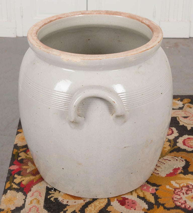 Large French Vintage Glazed Earthenware Crock at 1stDibs