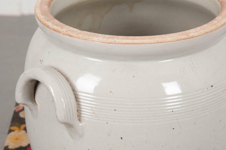 Large French Vintage Glazed Earthenware Crock at 1stDibs